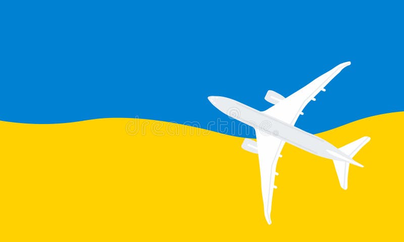 Ukraine Travel Concept. Airplane with Clouds on the Background of the ...
