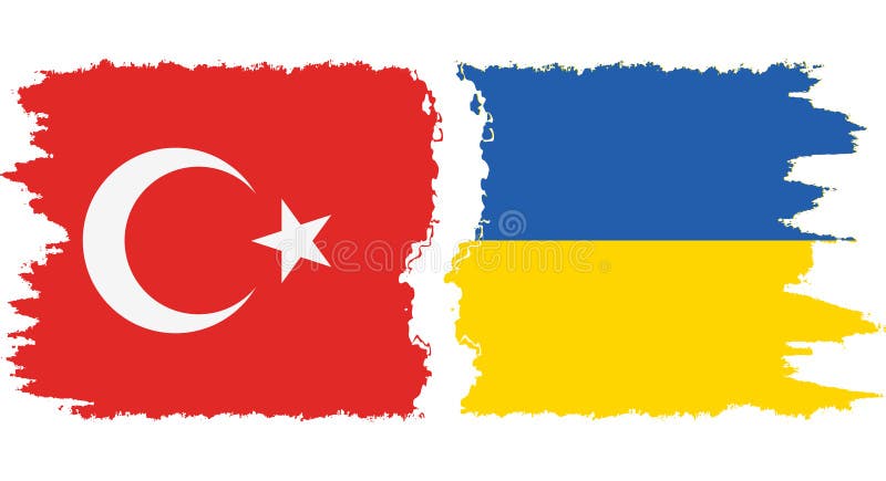 Ukraine and Turkey Grunge Flags Connection Vector Stock Vector ...