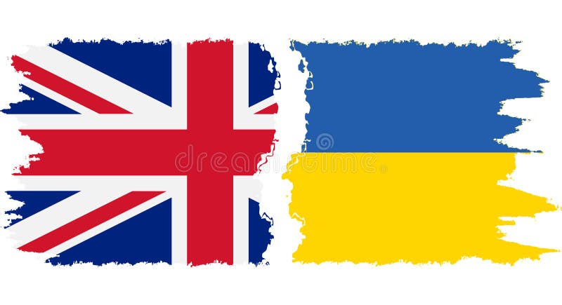 Ukraine and UK Grunge Flags Connection Vector Stock Vector ...