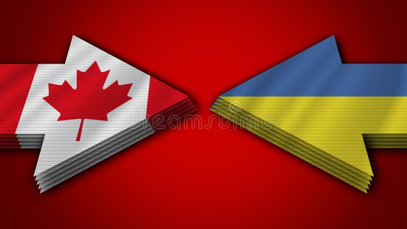 Ukraine Vs Canada Arrow Flags â€“ 3D Illustrations Stock Illustration ...