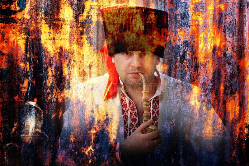 Ukrainian Cossack in National Clothes Stock Photo - Image of artist ...