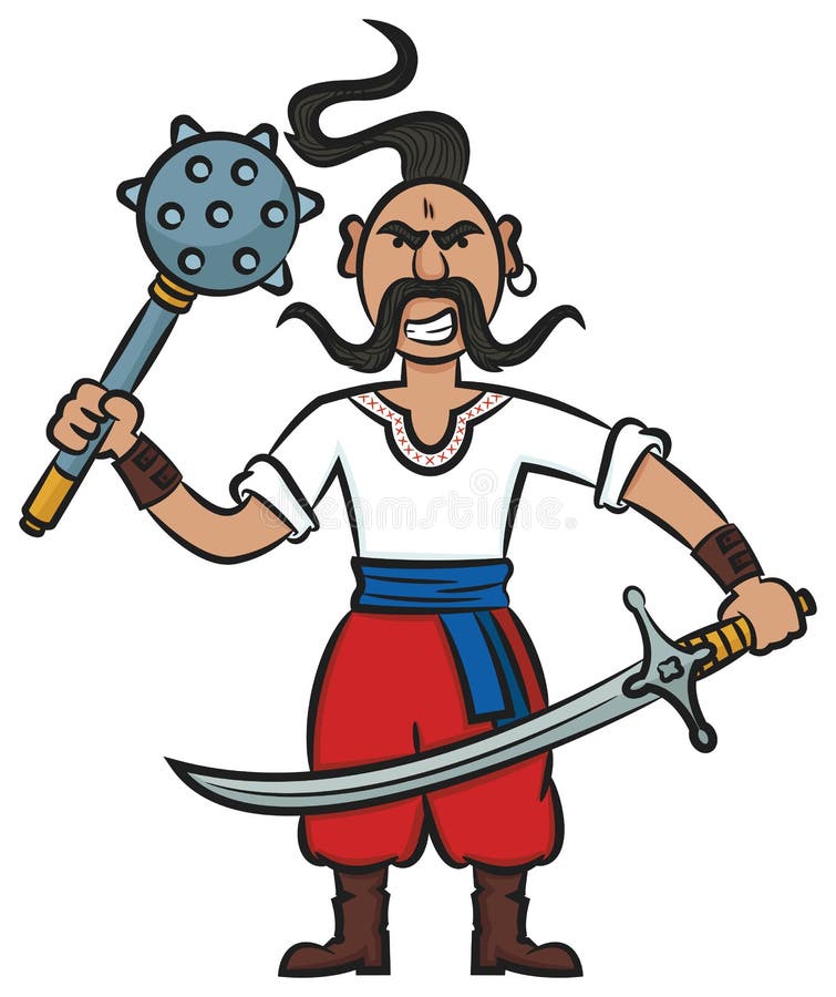 Ukrainian Cossack with Weapons Stock Vector - Illustration of saber ...