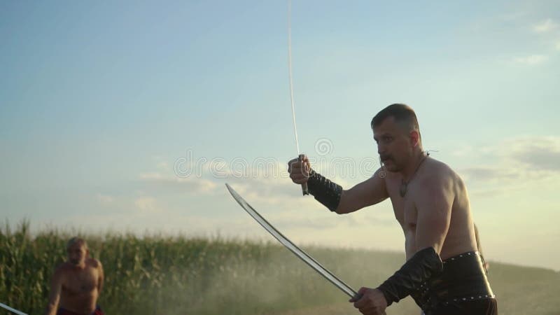 Ukrainian Cossacks Fight with Sabers in the Field Stock Video - Video ...
