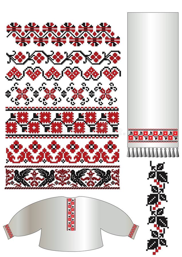 Ukrainian embroidery towel stock vector. Illustration of embroidery ...