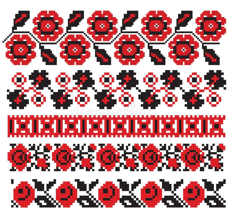 Ukrainian Embroidery Pattern Stock Vector - Illustration of towel ...