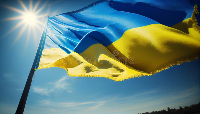 Ukrainian Flag Ai Generated Stock Illustration - Illustration of ...