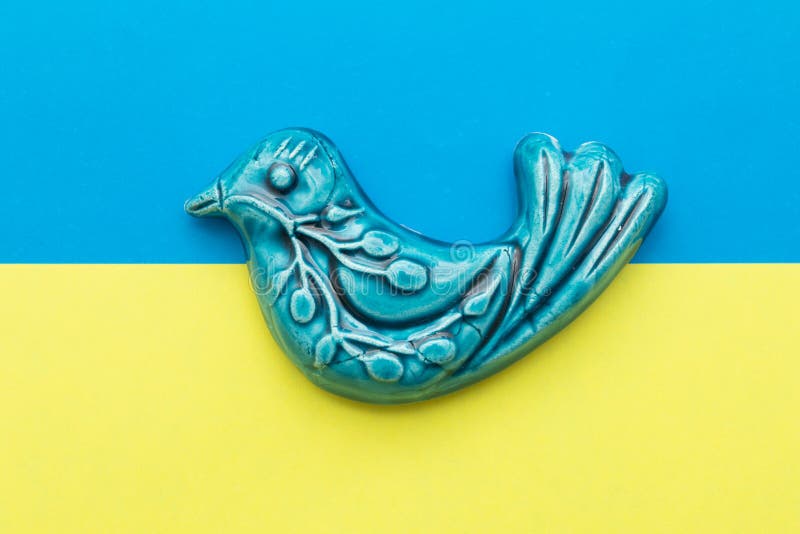 The Ukrainian Flag and the Blue Bird are a Symbol of Peace Stock Photo ...