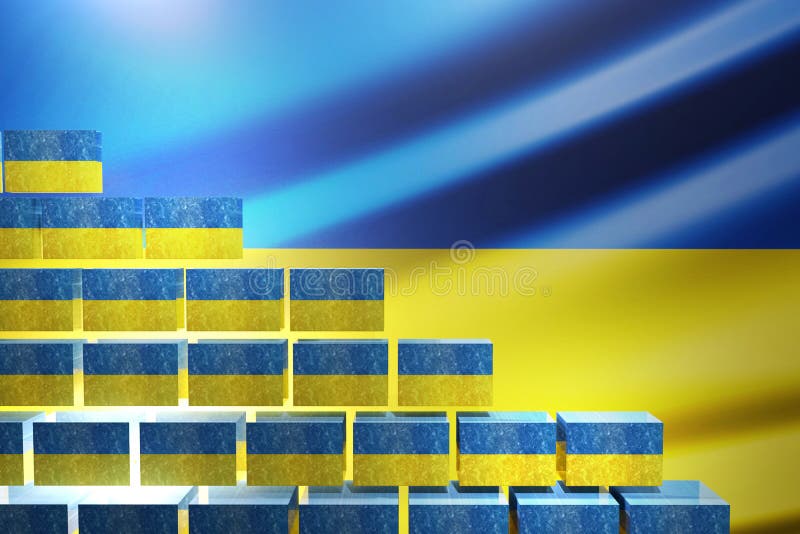 Ukraine Flag with Building Construction Stock Illustration ...