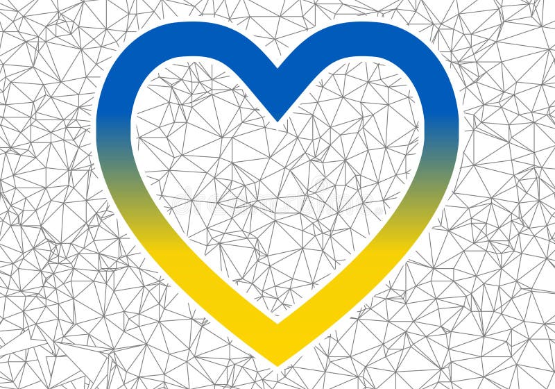 Ukrainian Flag in a Cage Grid Triangles Lines Vector Illustration Stock ...