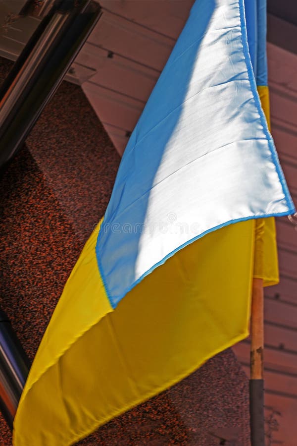 Ukrainian Flag Displayed on an Architectural Building, the Context of ...