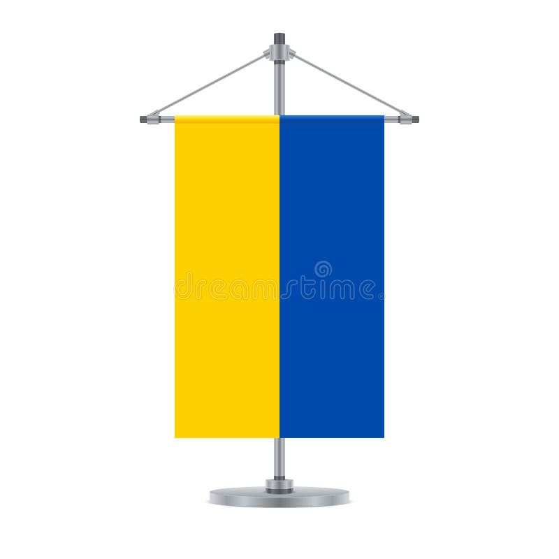 Ukrainian Flag on the Metallic Cross Pole, Illustration Stock Vector ...