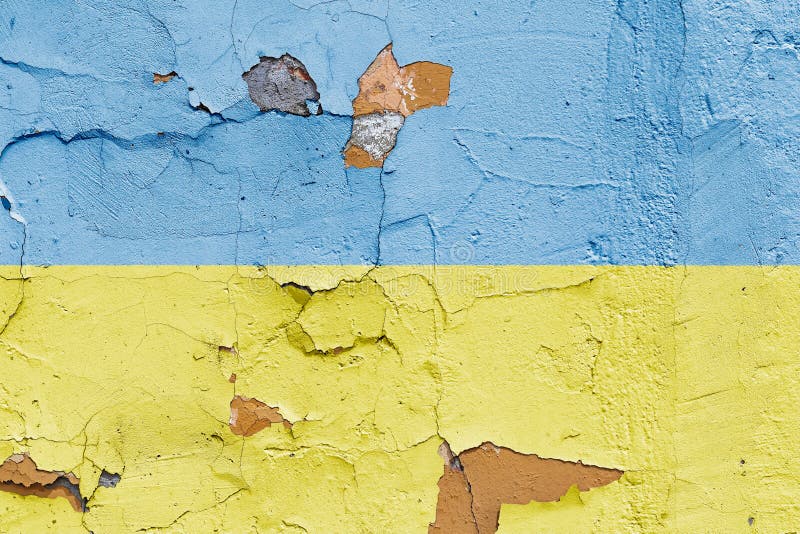 Ukrainian Flag Painted on a Brick Wall. Flag of Ukraine Stock Photo ...