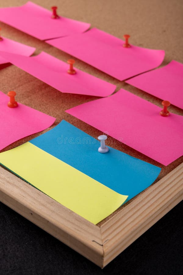 Ukrainian Flag in Post-Its Amid Russian Post-Its Stock Photo - Image of ...