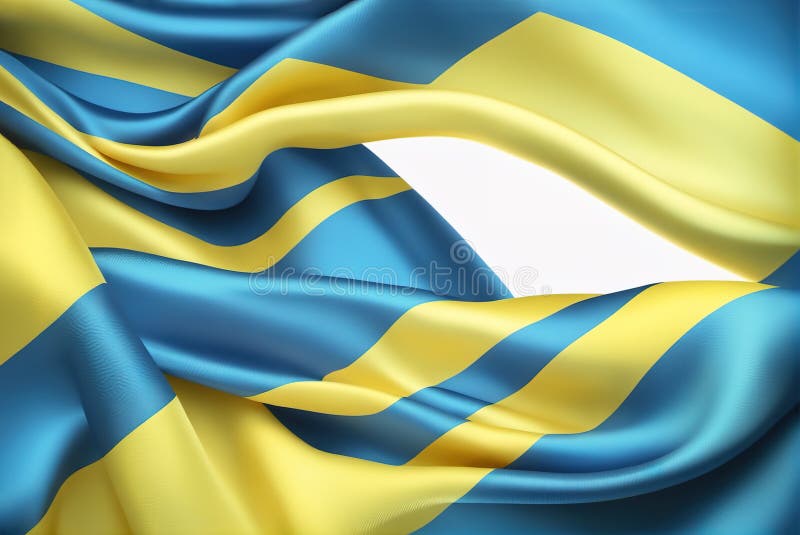 Ukrainian Flag with Silk Cloth Texture and Smooth Waves Stock ...