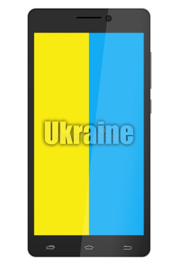 Ukrainian Flag on Smartphone Screen Stock Illustration - Illustration ...