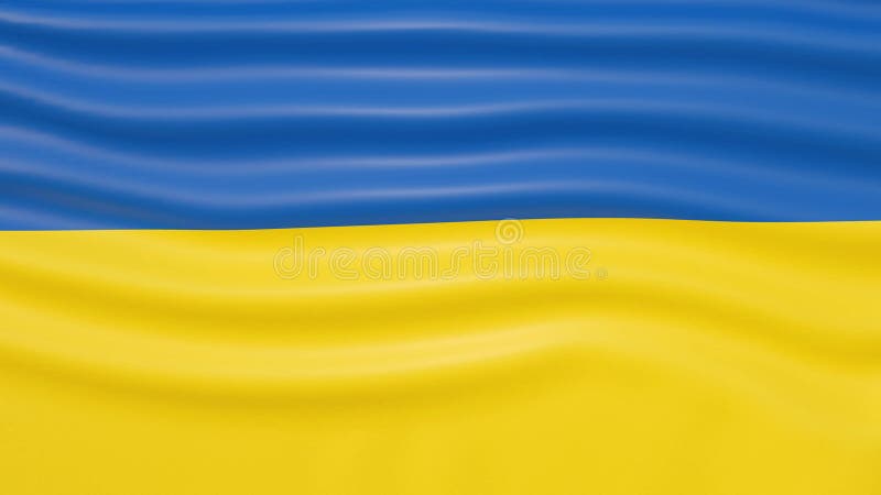Ukraine Flag Waving. 3D Render Illustration. Stock Illustration ...