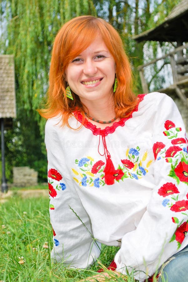 Ukrainian Girl in National Clothes Stock Photo - Image of building ...