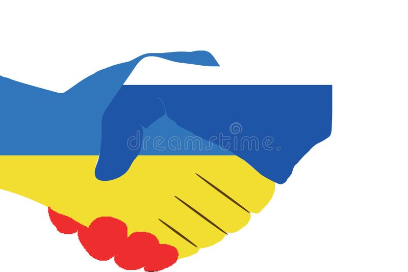 Ukrainian Hand and Russian Hand Shaking- Stock Vector - Illustration of ...