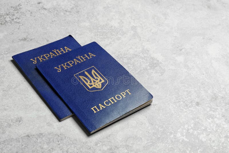 Ukrainian Internal Passports on Grey Background Stock Image - Image of ...