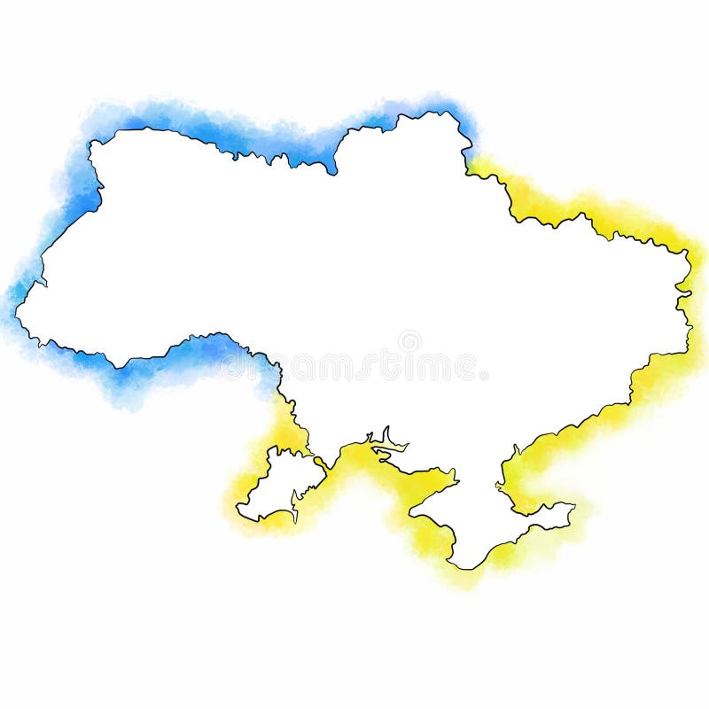 Ukrainian Map on Watercolor Background Stock Illustration ...