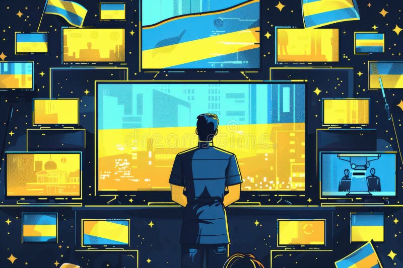 Ukrainian Media Broadcast Delivering Breaking News and War Updates ...