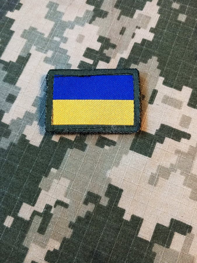 The Ukrainian Military Uniform Has a Chevron with a Flag Stock Image ...