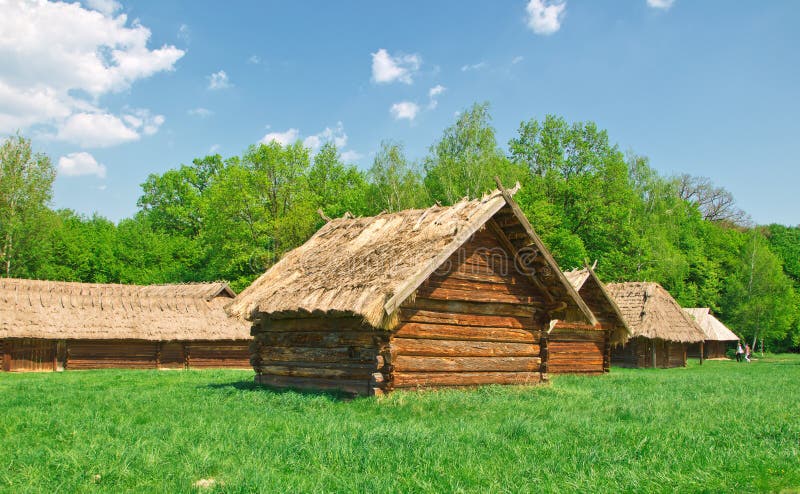 Ukrainian old log hut stock photo. Image of cottage, nature - 24863024