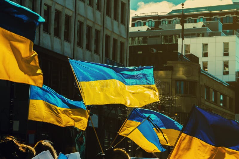 Ukrainian Pride editorial image. Image of wind, flags - 105325200