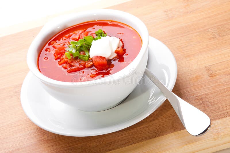 Ukrainian and Russian National Red Soup-borsch Stock Image - Image of ...
