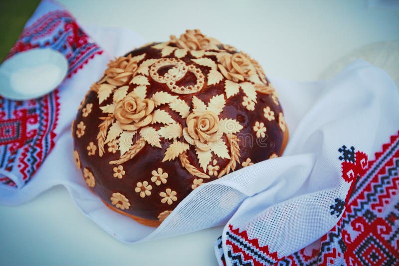 Ukrainian and Russian Traditional Folk Bread for Festive Accusations ...