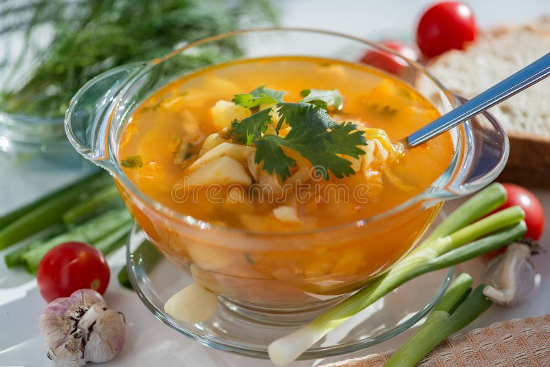 Ukrainian and Russian Traditional Vegetable Red Soup - Borsch Stock ...