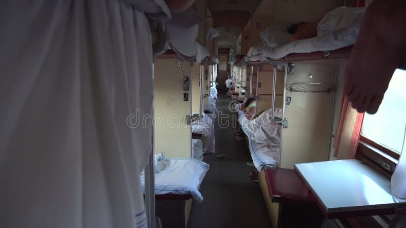 Ukrainian Second Class Train Sleeping Carriage Stock Video - Video of ...
