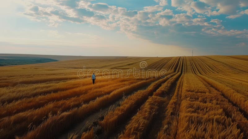 Ukrainian Wheat Field in Full Bloom, Vibrant and Golden with Sunlight ...