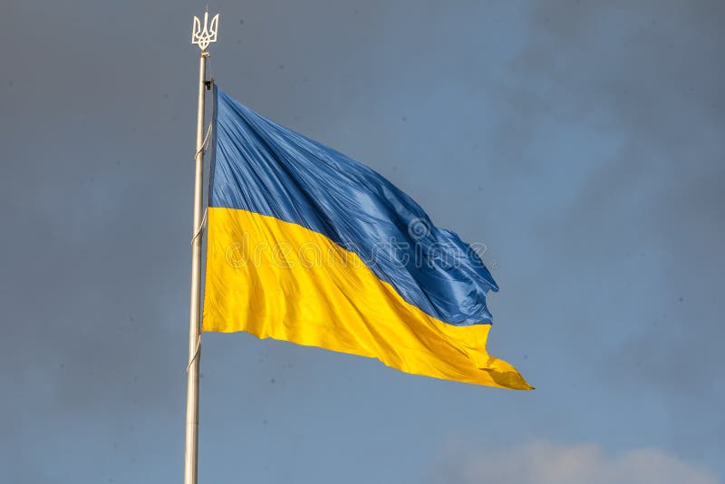 Ukrainian Yellow Blue Flag at Kiev Stock Photo - Image of pattern ...