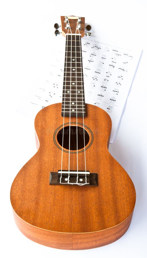 White Ukulele, Black Floor stock image. Image of string - 13688227
