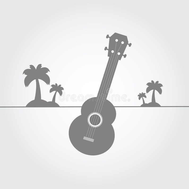 Ukulele on the Beach Symbol Stock Vector - Illustration of painting ...
