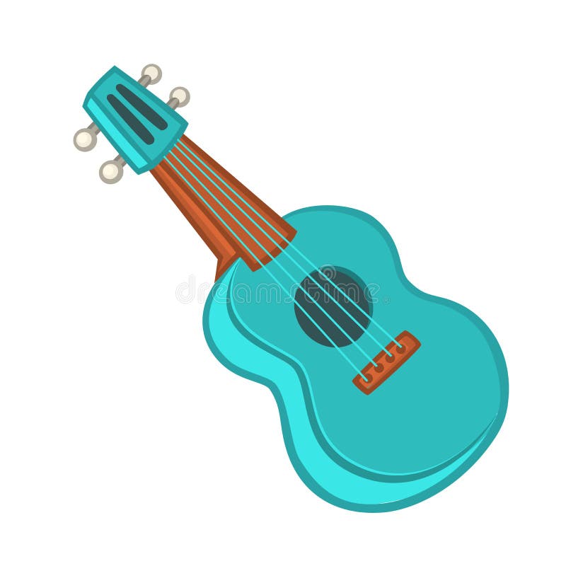 Cartoon Ukulele Illustration Vector Icon Of Ukulele Isolated Stock