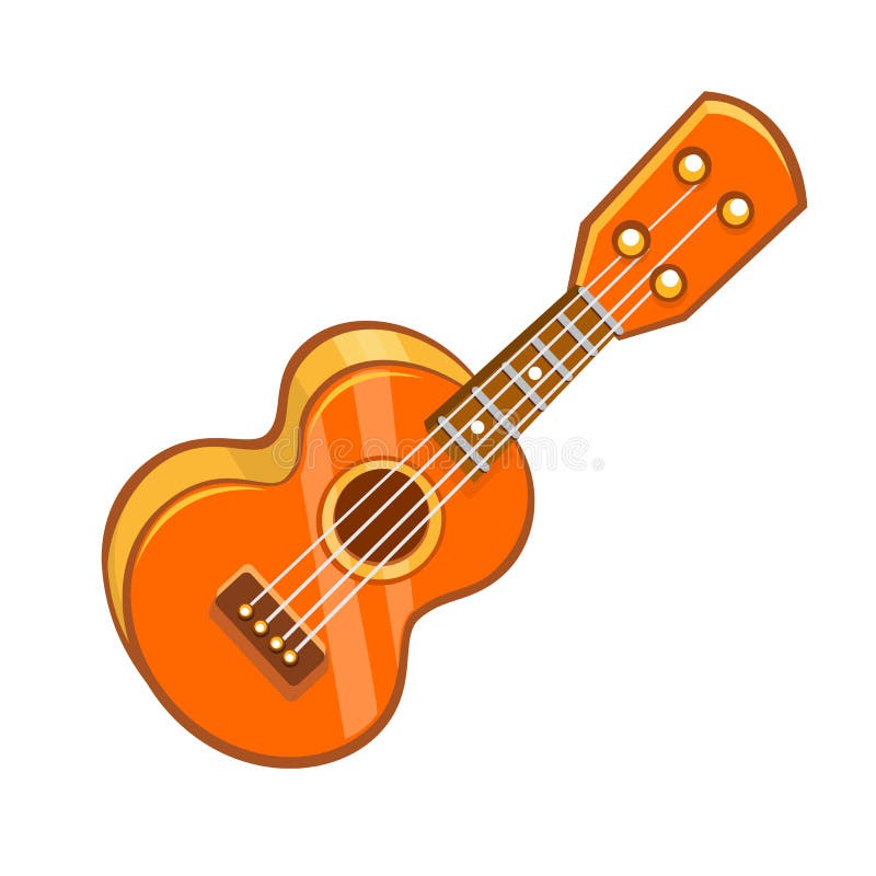 Cartoon Ukulele Illustration. Vector Icon of Ukulele Isolated Stock ...