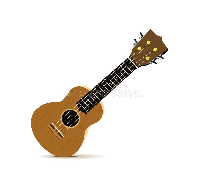 Ukulele - Hawaiian Musical Instrument. Vector Illustration on White ...