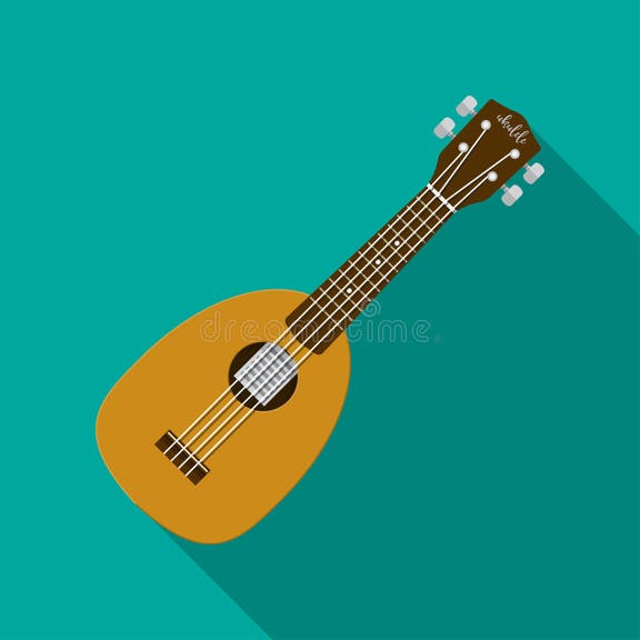 Ukulele icon stock vector. Illustration of oval, traditional - 157843285