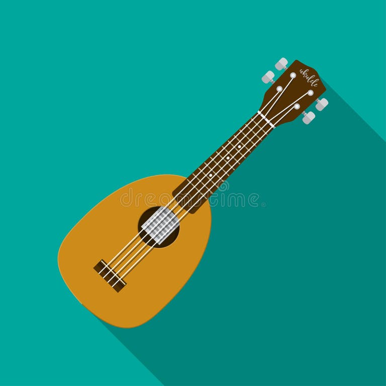 Ukulele icon stock vector. Illustration of oval, traditional - 157843285