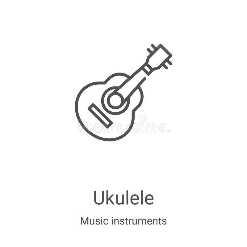 Ukulele Line Icon, Vector Pictogram of Small Hawaiian Guitar. Musical ...