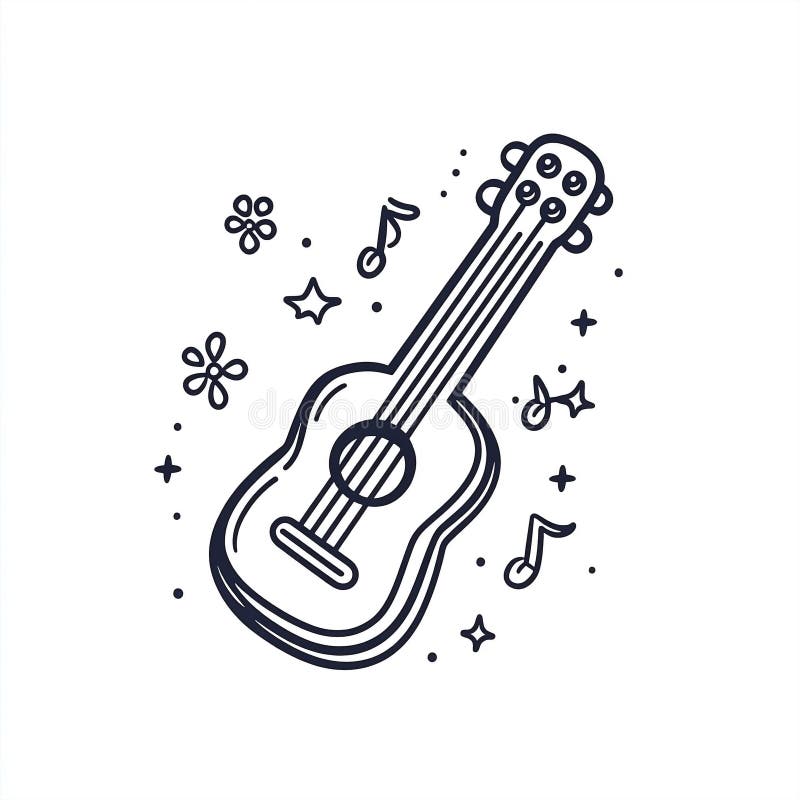 Ukulele Drawing Black White Stock Illustrations – 208 Ukulele Drawing ...