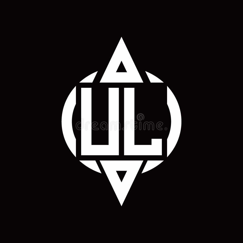 UL Logo with Circle Rounded Combine Triangle Top and Bottom Side Design ...