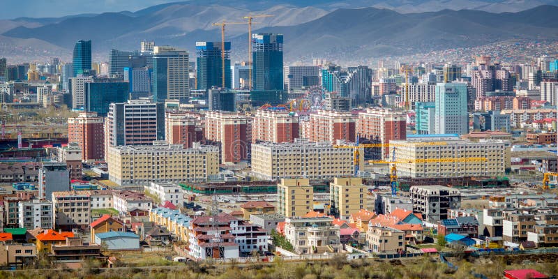 Ulaan-Baator, Mongolia - May 2015: View of Ulan Bator from Mountain ...