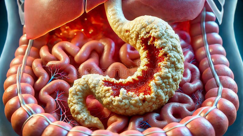 Ulcer in the Stomach Lining.damaged Area with Erosion of the Mucous ...