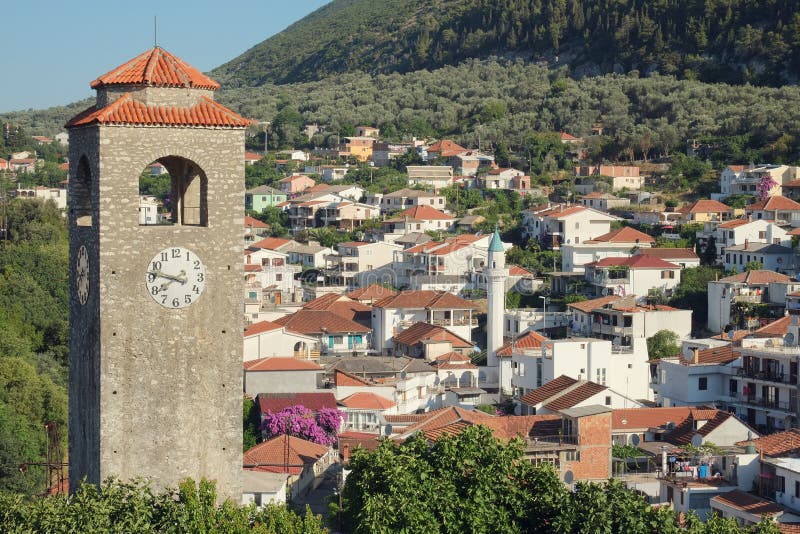 Ulcinj Clock Tower, Montenegro Stock Image - Image of mosque, albania: 130674347