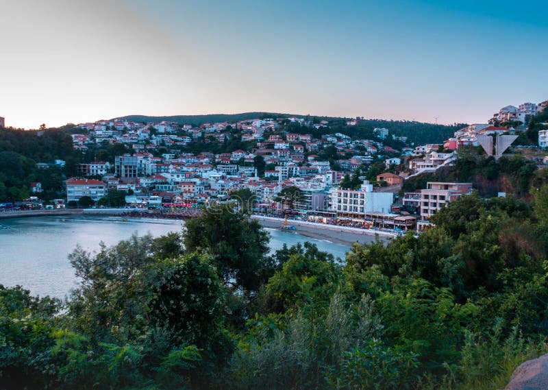 Ulcinj`s Old Town Views at Sunset Stock Photo - Image of popular, shore ...