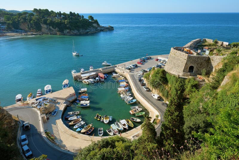 Ulcinj Stari Grad and Marina, Montenegro Stock Photo - Image of ...