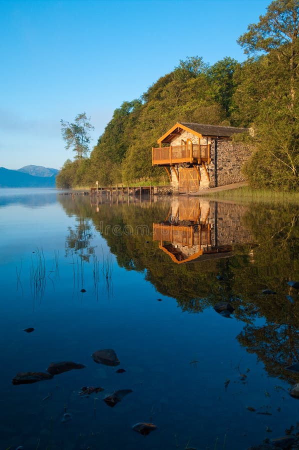 Ullswater Boathouse stock photo. Image of idyllic, boathouse - 15683550